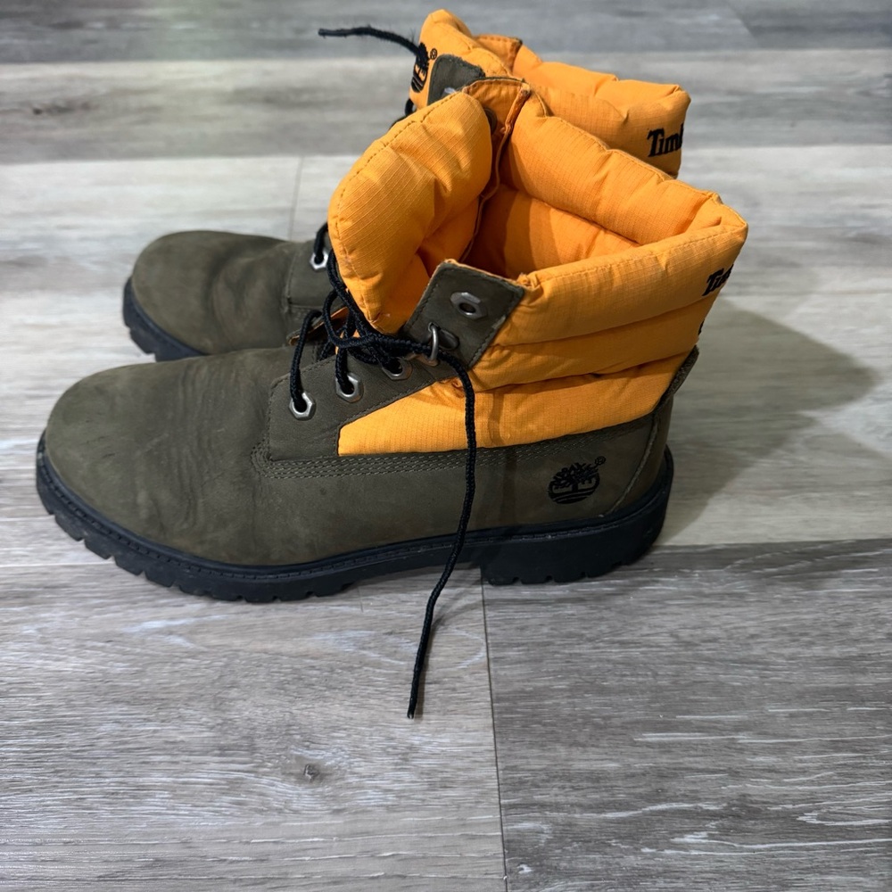 Timberland Olive And Orange Boots - Gem